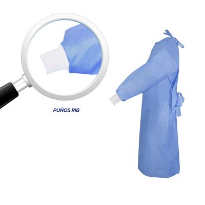 Mandil descartable SMS de 4 tiras – 40g | ASCMEDIC