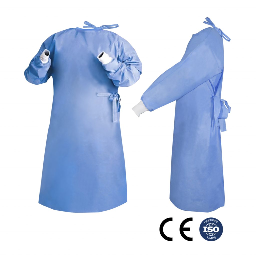 Mandil descartable SMS de 4 tiras – 40g | ASCMEDIC